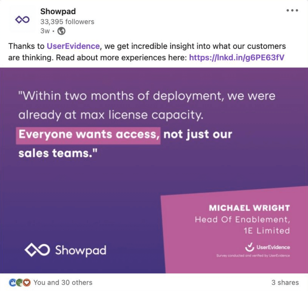 UserEvidence Customer Examples | userevidence.com